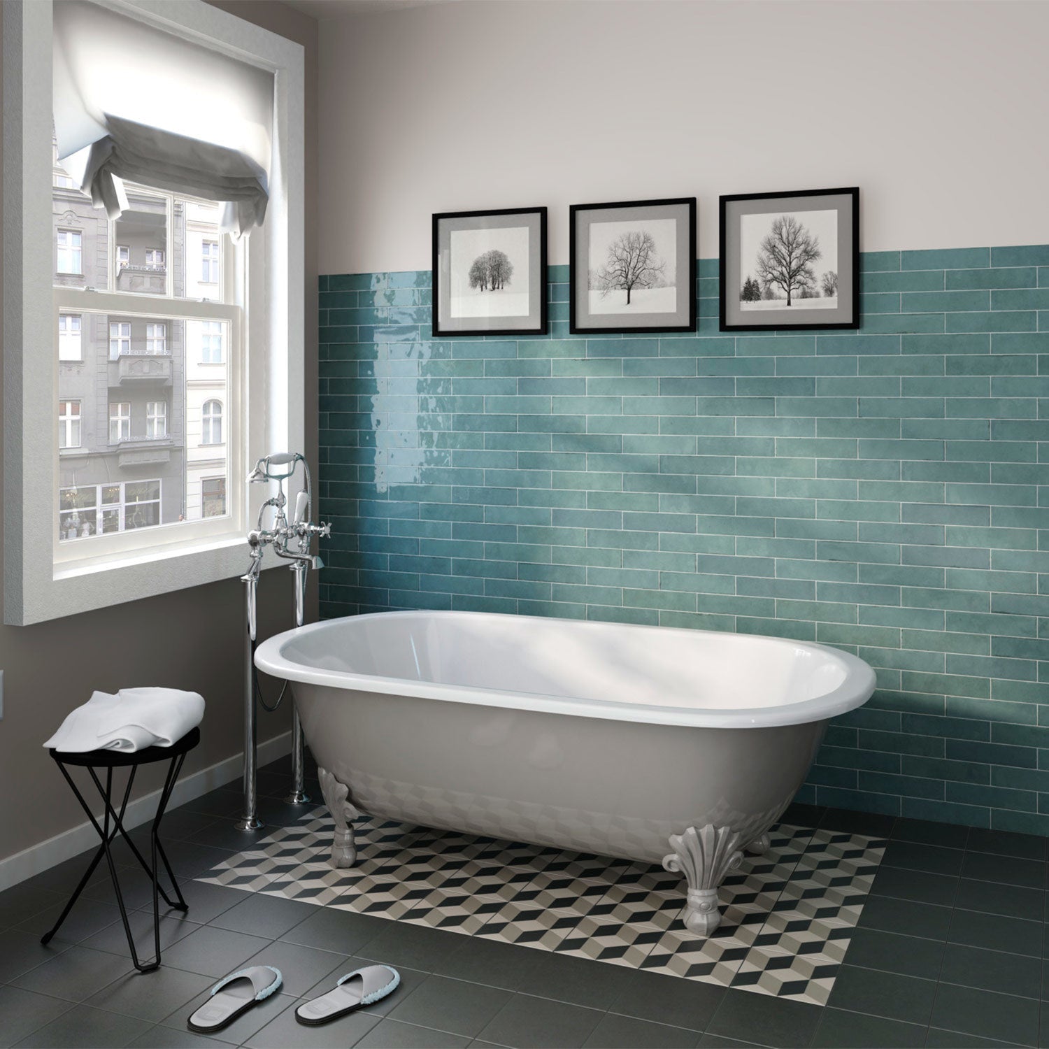 Turquoise Bathroom Floor Tiles