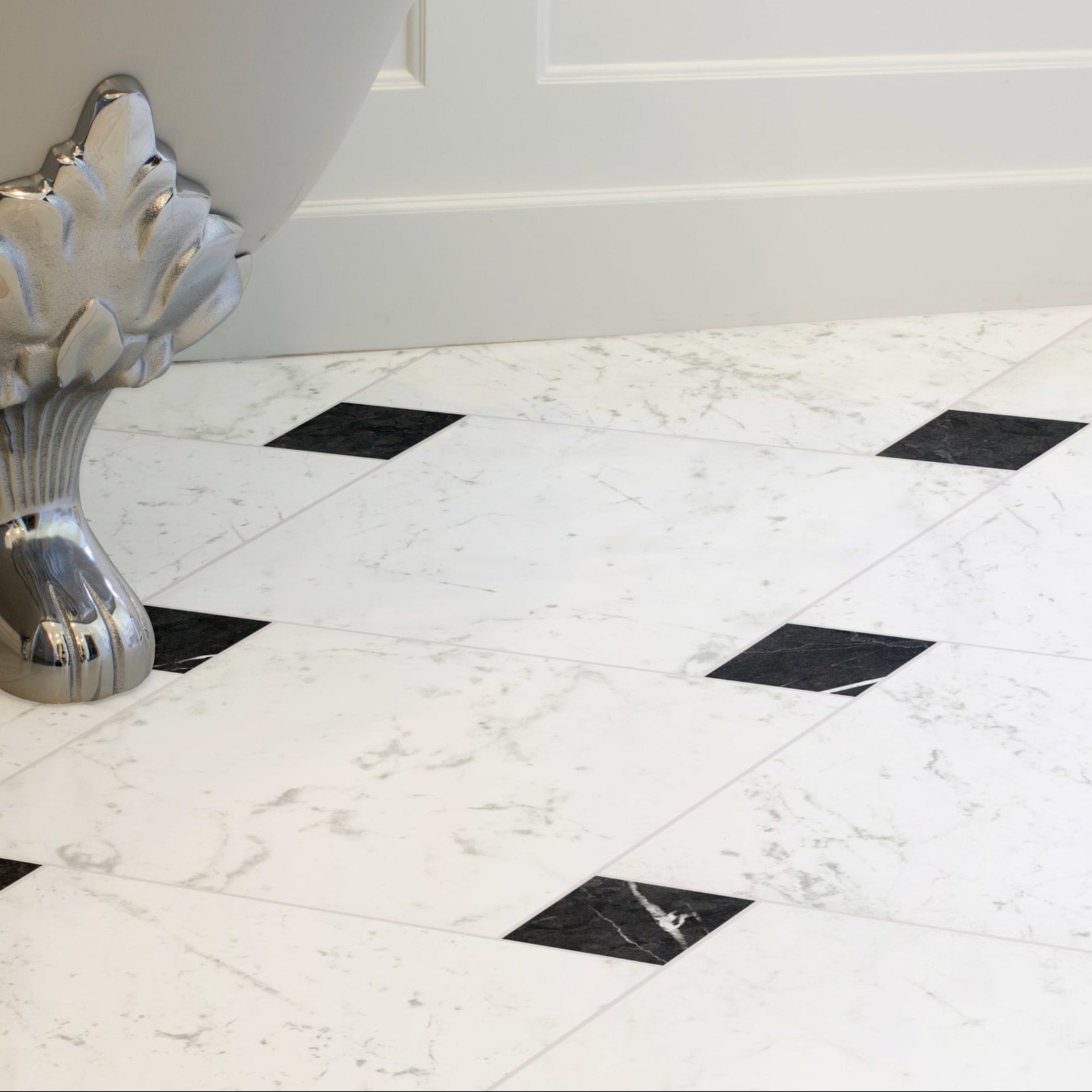 Lourdes Noir Tile 75mm x 75mm | Tileflair