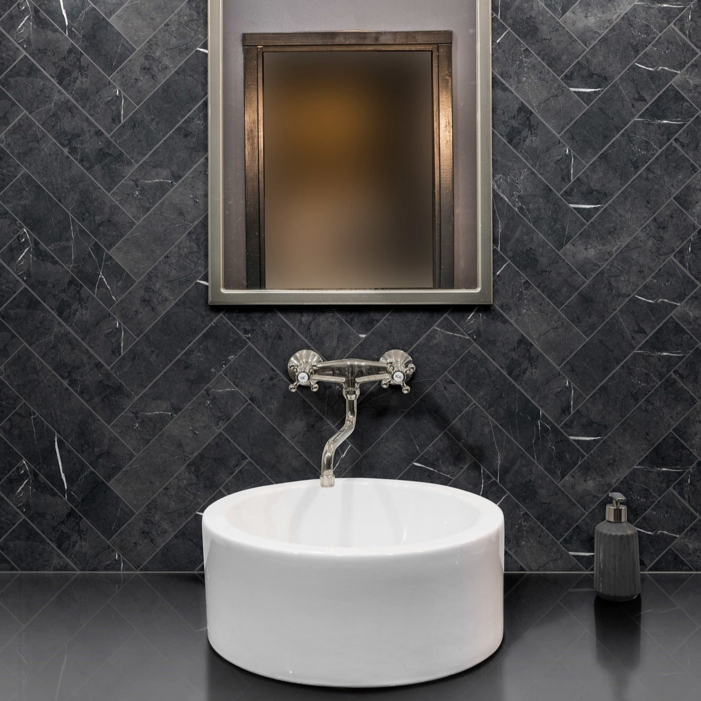 Lourdes Noir Tile 300mm x 75mm | Tileflair