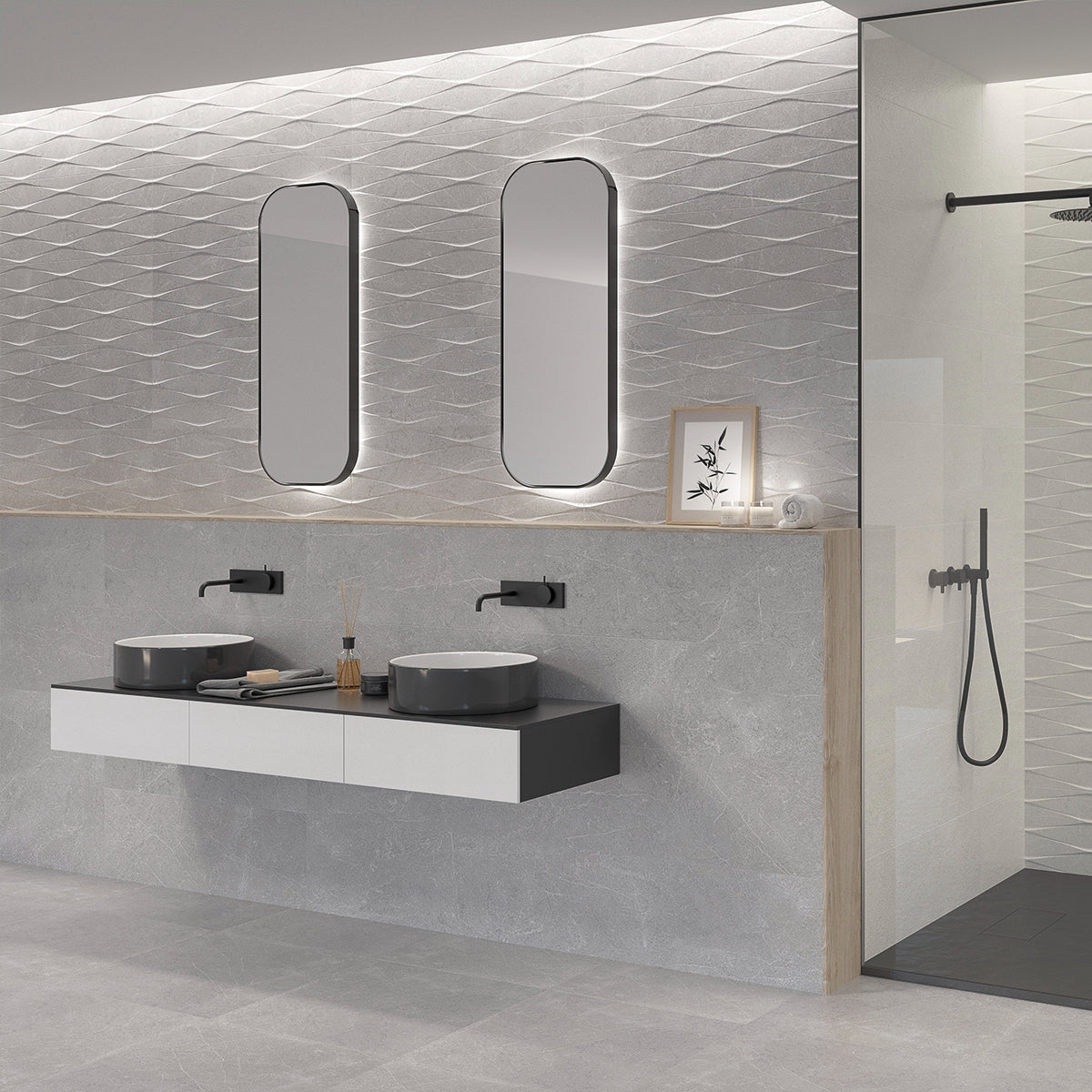 Diamond Gris Wall Tile – Tileflair