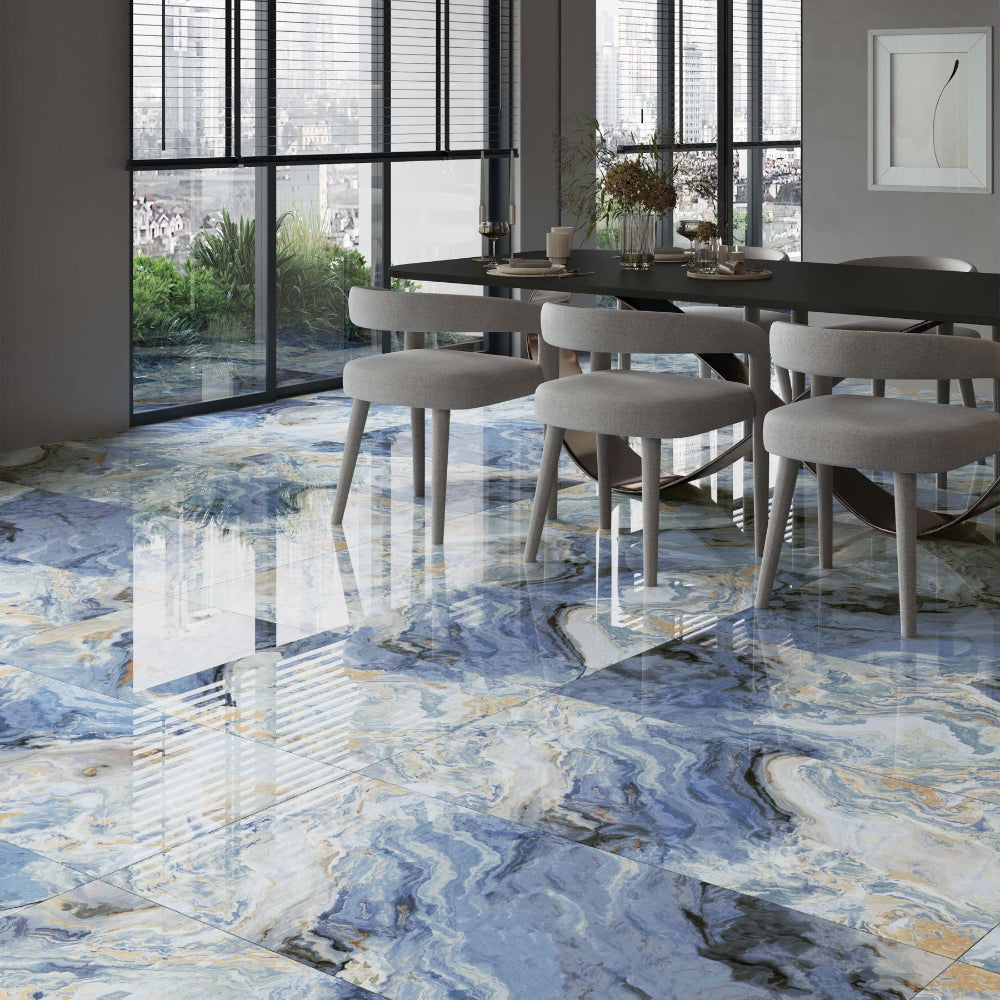 Hallen Blue Wave Polished 1200mm x 600mm Tile