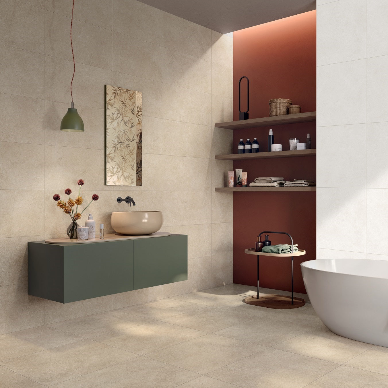 Sand Tiles Bathroom