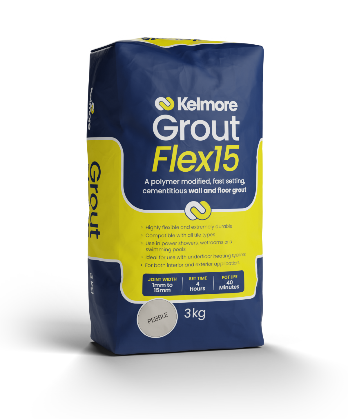 Kelmore Pebble Flex-15 Grout 3kg